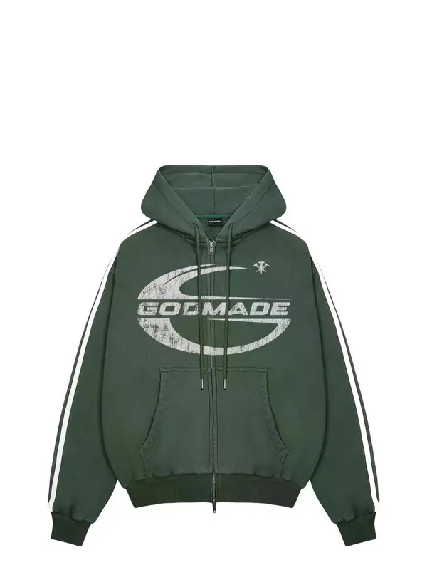 GODMADE Imperial Logo-print Side-stripe Hoodie - Green