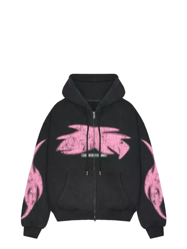 GODMADE Graphic-print Zip-up Hoodie - Black