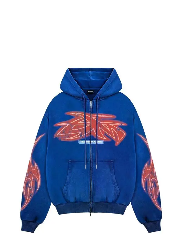 GODMADE Graphic-print Zip-up Hoodie - Blue