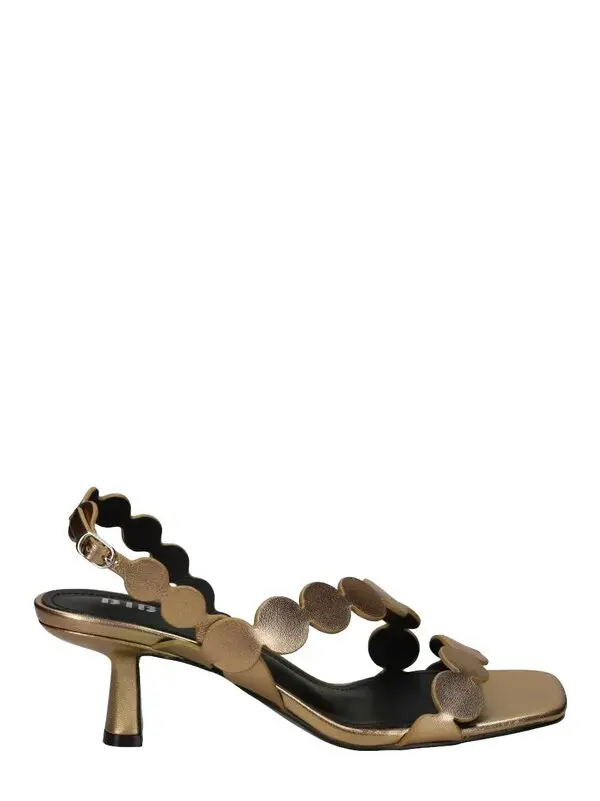 BIBI LOU Onami Scalloped-strap Leather Sandals - Gold