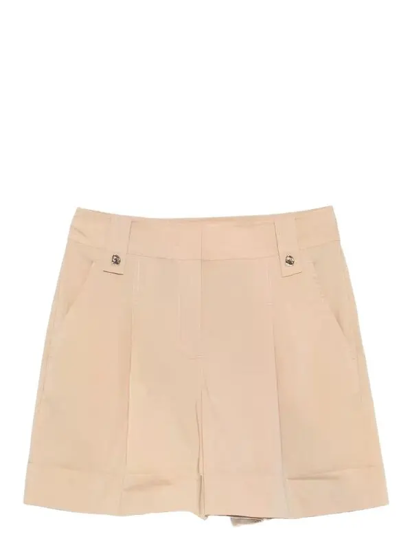 Liu Jo Pleated Shorts With Button Detail - Neutrals