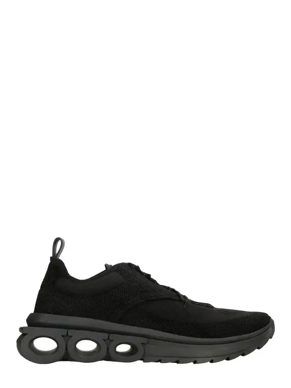 FERRAGAMO Gancini-sole Knit Sneakers - Black