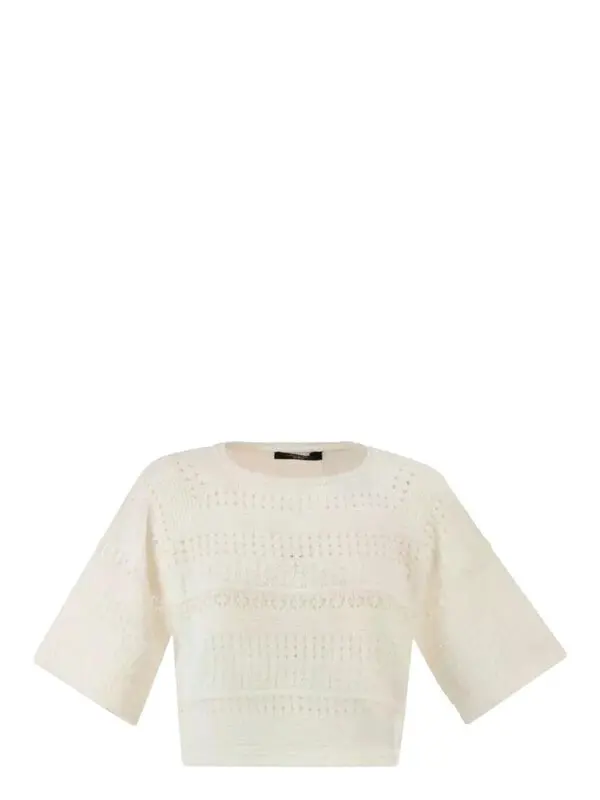 Max Mara Open-knit Cotton Top - White