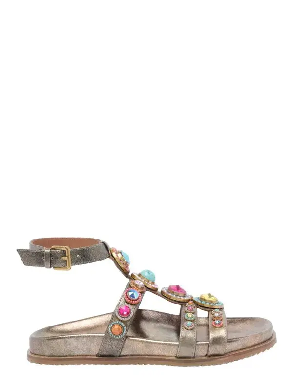 Kurt Geiger Octavia Flexi Crystal-embellished Sandals - Gold