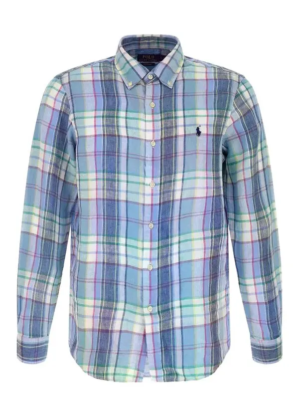 Polo Ralph Lauren Check Linen Shirt - Blue