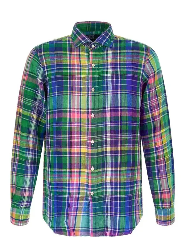 Polo Ralph Lauren Check Linen Shirt - Green
