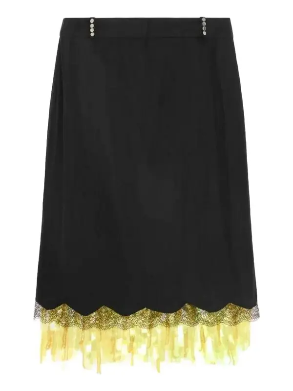 16Arlington Vea Lace-trim Midi Skirt - Black