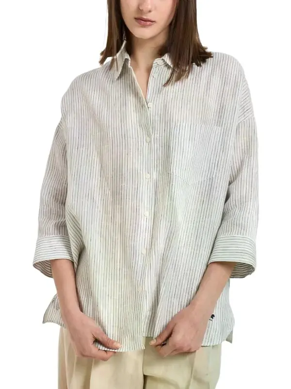 Max Mara Striped Linen Shirt - Blue