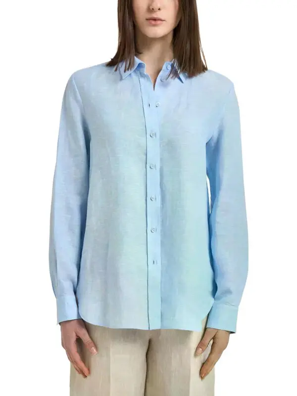Max Mara Button-down Curved-hem Shirt - Blue