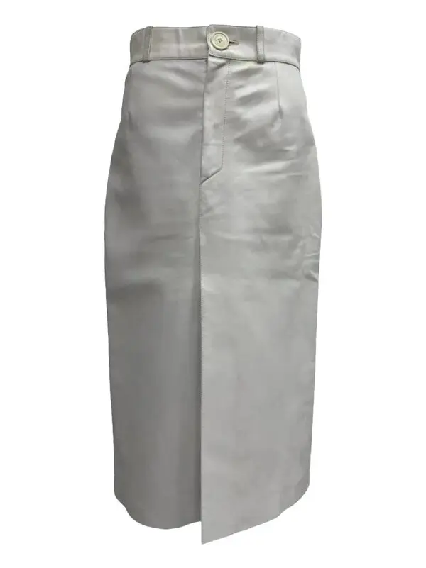 Balenciaga High-rise Leather Skirt - White
