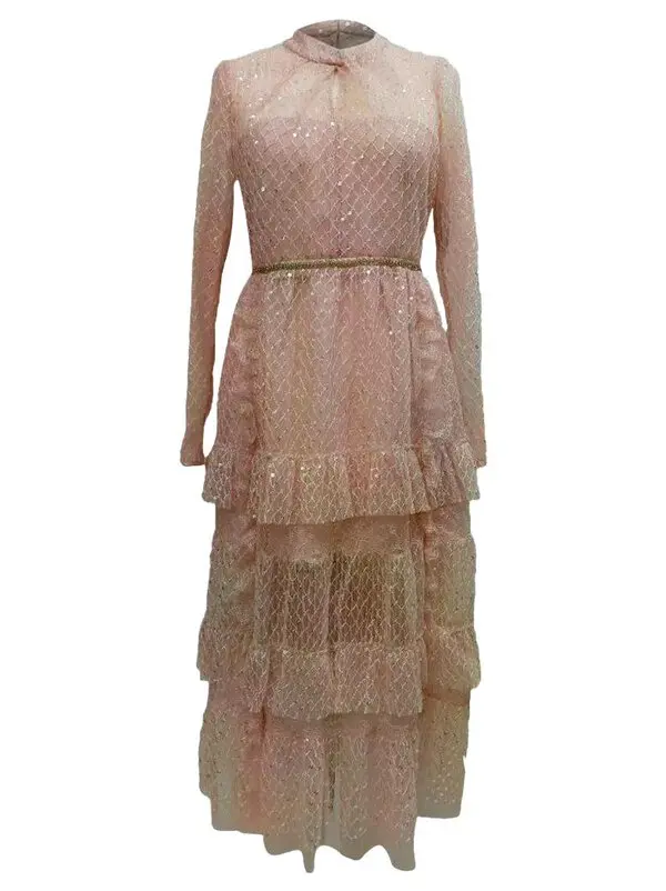 SELF-PORTRAIT Sequin-embellished Lace Dress - Pink