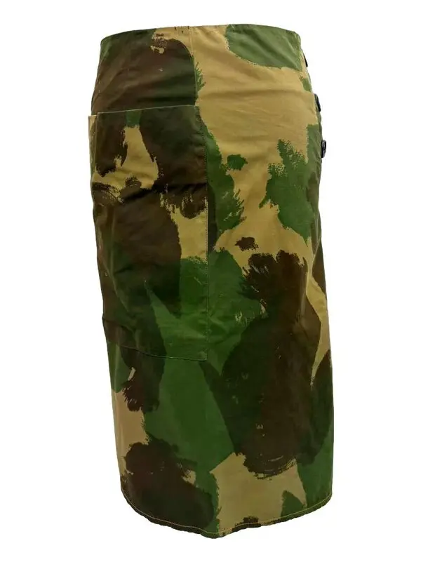 Victoria Beckham Camouflage-print Midi Skirt - Green