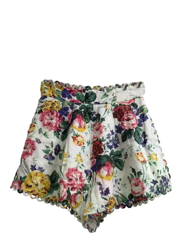 Zimmermann Allia Floral-print Shorts - White