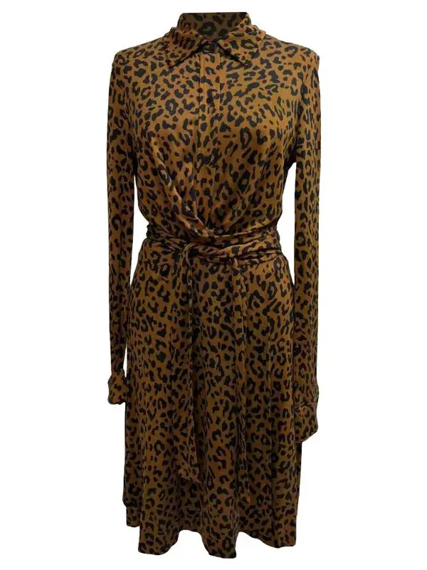 Diane Von Furstenberg Printed Wrap Dress - Brown