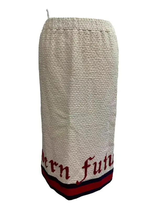 Gucci Modern Future Embroidered Pencil Skirt - Neutrals
