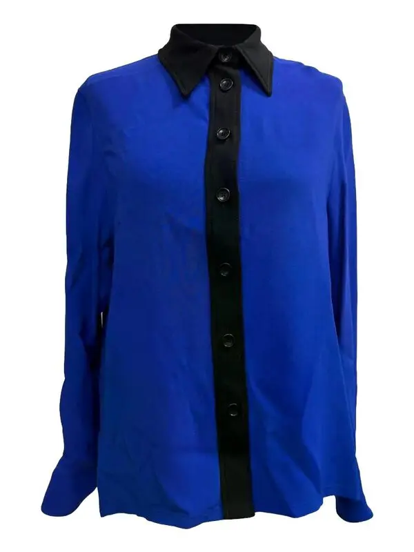 JOSEPH Two-tone Button-down Blouse - Blue