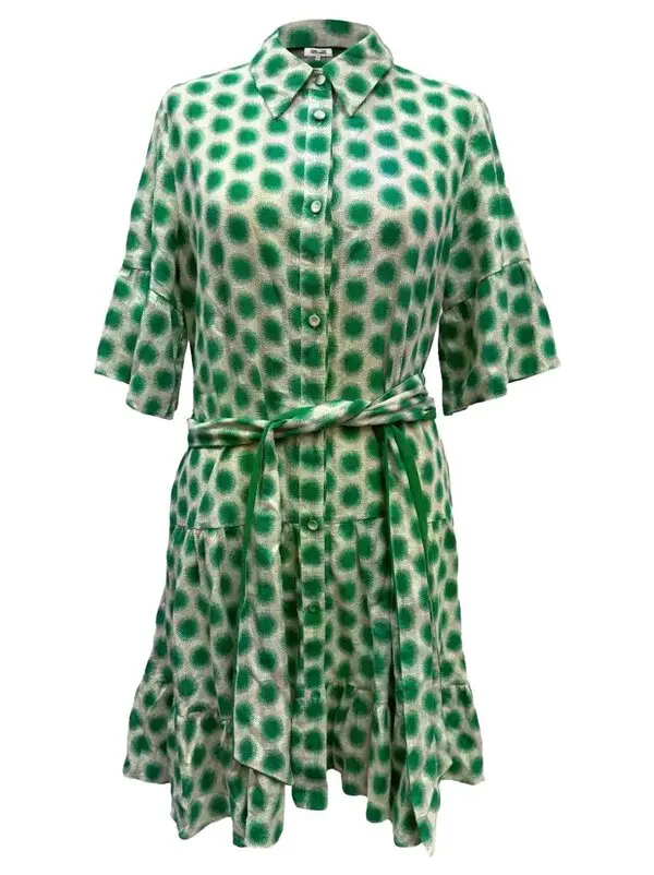 Diane Von Furstenberg Beata Gathered Shirt Dress - Neutrals