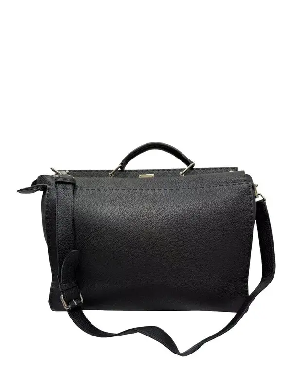 Fendi Selleria Peekaboo Top Handle Bag - Black