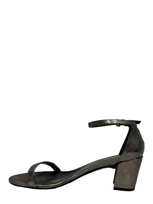STUART WEITZMAN Metallic Ankle Strap Sandals - Grey