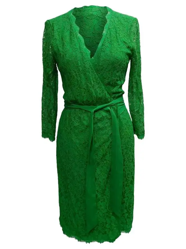 Diane Von Furstenberg Julianna Lace Wrap Dress - Green