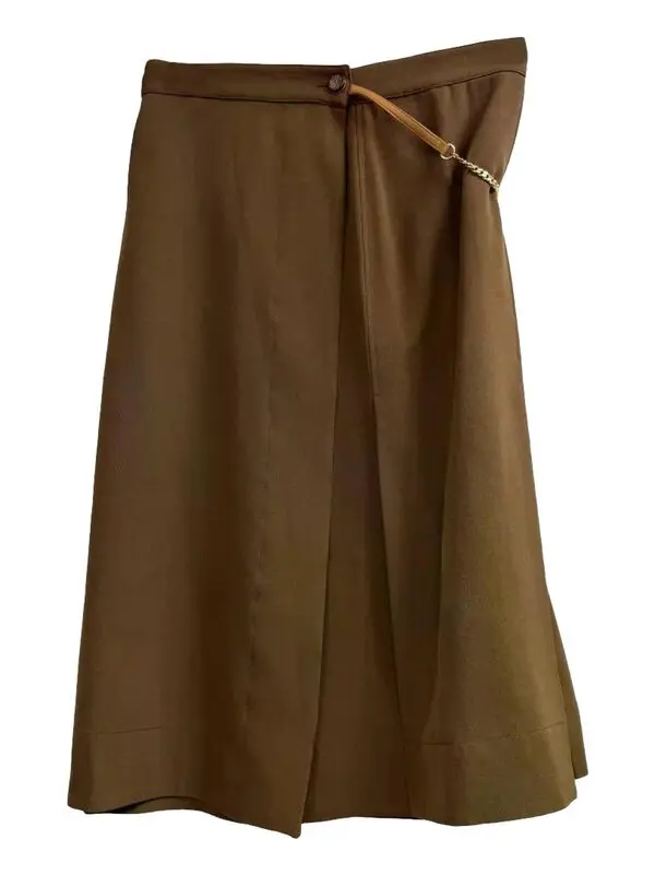 Victoria Beckham Pleated Skirt - Brown