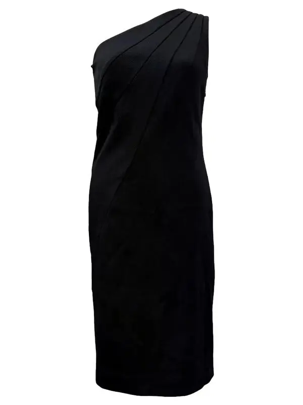 Diane Von Furstenberg One-shoulder Pleated Dress - Black