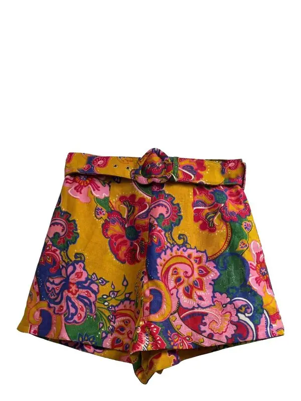 Zimmermann Lovestruck Belted Shorts - Yellow