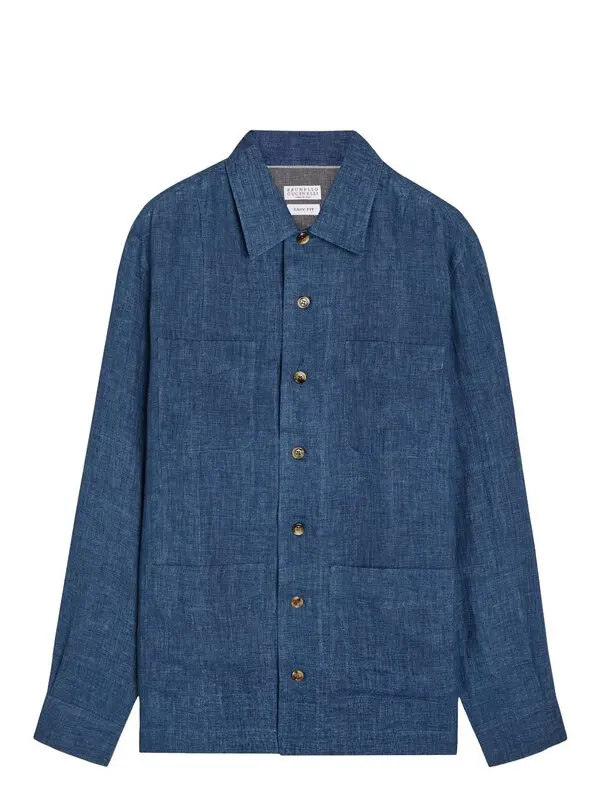 Brunello Cucinelli Linen Shirt - Blue