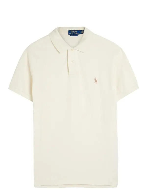 Polo Ralph Lauren Pique Cotton Polo Shirt - Ecru