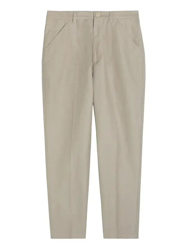 Brunello Cucinelli Cotton And Linen-blend Trousers - Brown