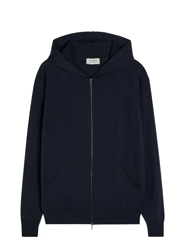 John Smedley Carty Hooded Wool Jumper - Navy