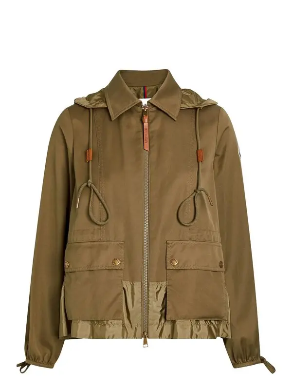 Moncler Adenium Hooded Woven Jacket - Beige