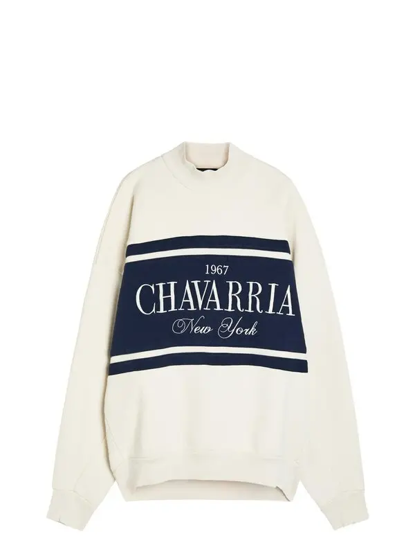 WILLY CHAVARRIA Gilroy Color-blocked Cotton Sweatshirt - White