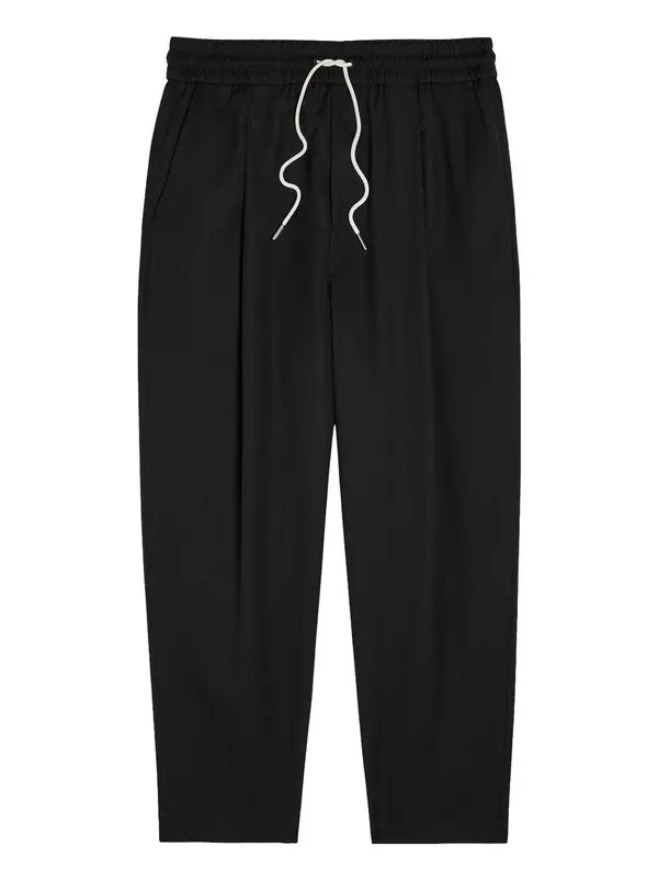Drole De Monsieur Cropped Cotton Trousers - Black