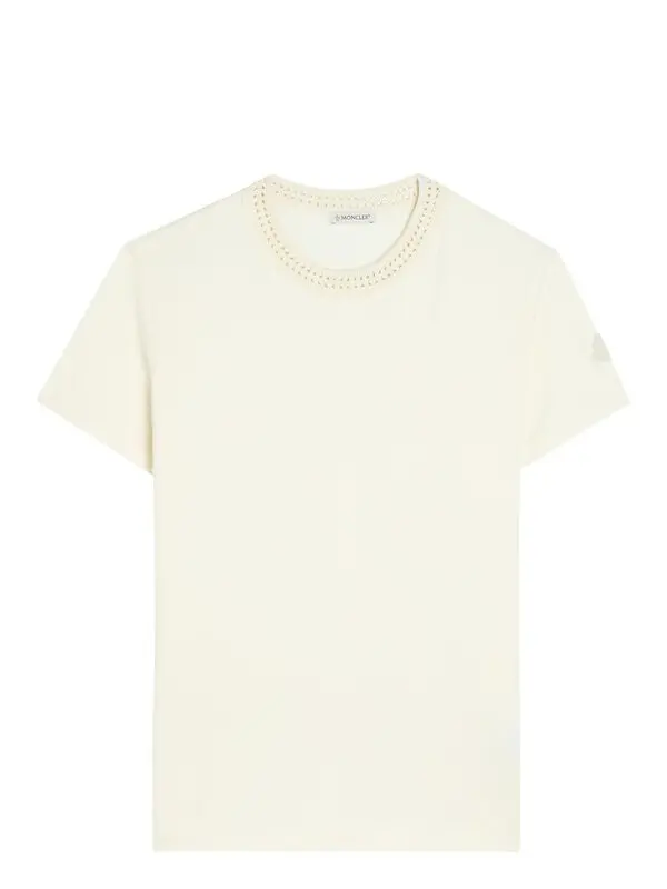 Moncler Logo-appliquéd Cotton T-shirt - Natural