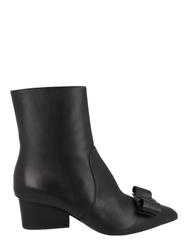 FERRAGAMO Vince Leather Booties - Black