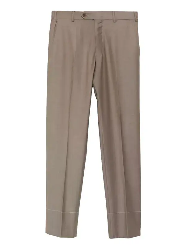 Brioni Tigullio Pressed-crease Tailored Trousers - Brown