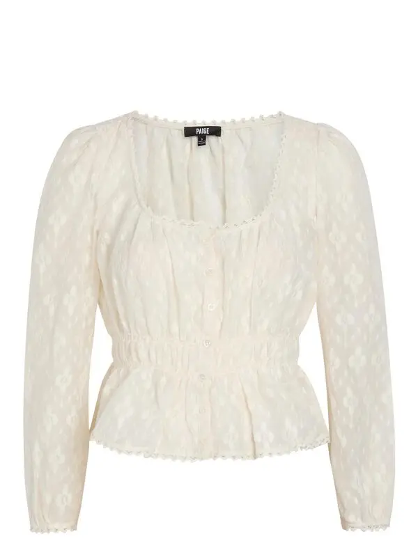 Paige Embroidered Cotton And Silk-blend Blouse - White