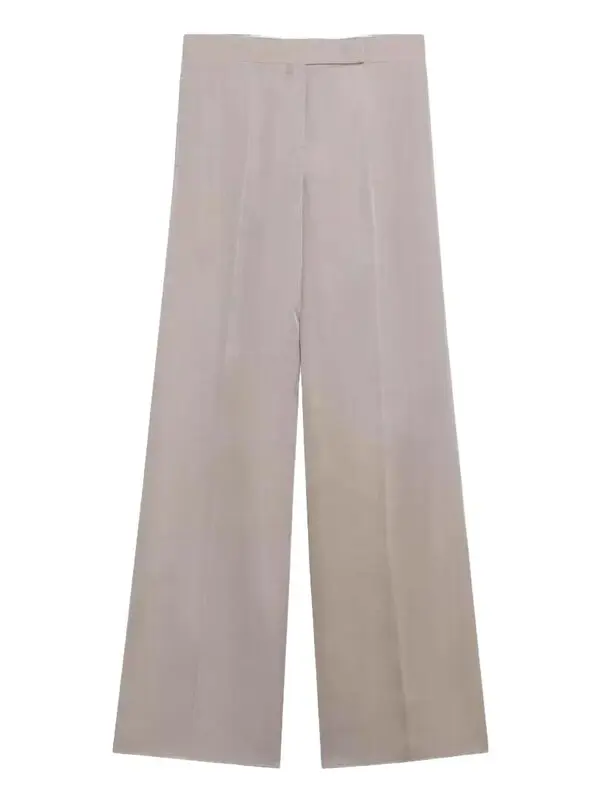 Max Mara Pressed-crease Silk Trousers - Neutrals