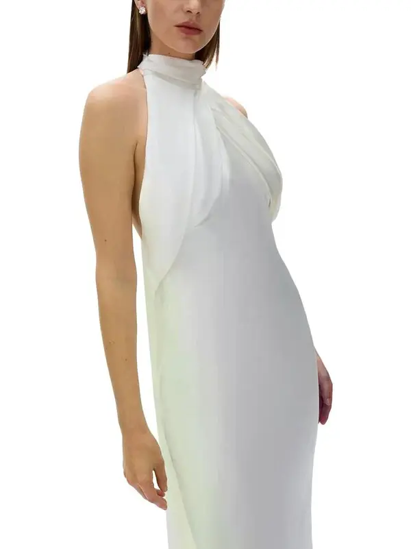 Rachel Gilbert Audrey Draped-neck Maxi Dress - White