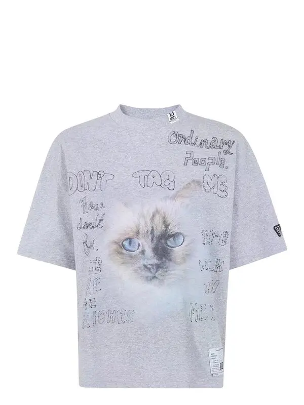Mihara Yasuhiro Cat-print T-shirt - Grey