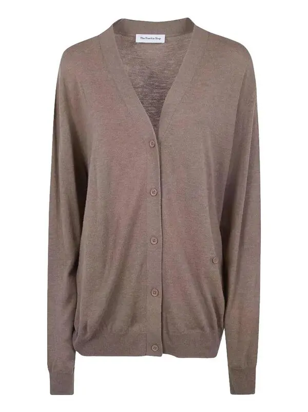 THE FRANKIE SHOP Zina Button-down V-neck Cardigan - Brown