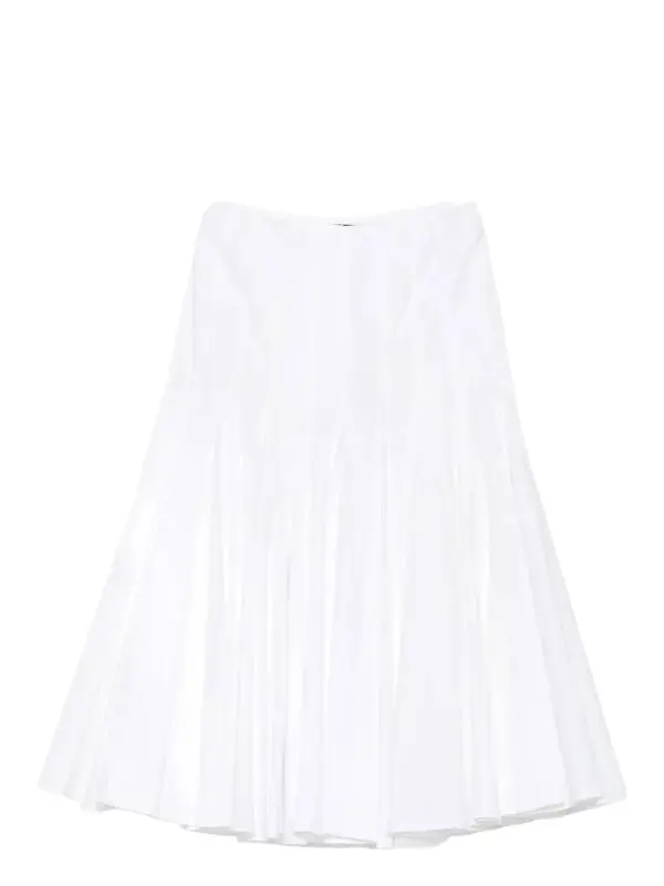 Jacquemus Pleated A-line Midi Skirt - White