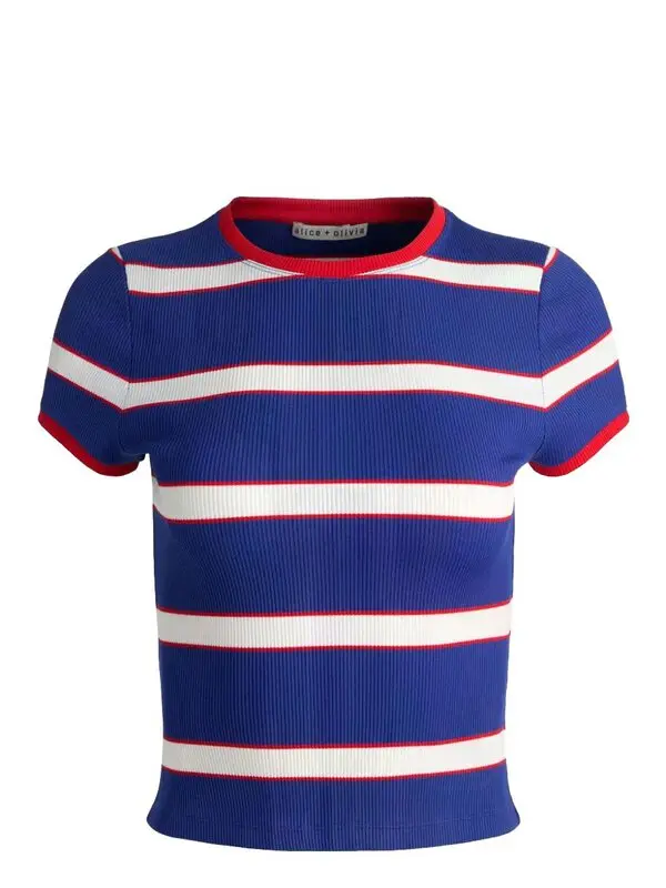 Alice + Olivia Onie Striped T-shirt - Blue
