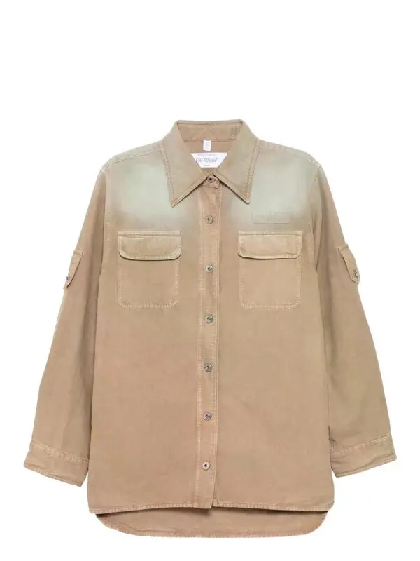 Off-White Spray Shirt Jacket - Brown