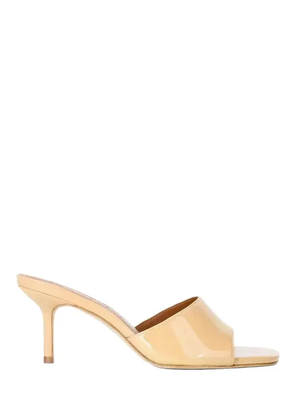 Staud Patent-finish Heeled Mules - Neutrals