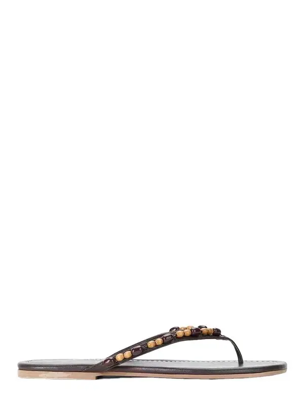 Staud Freja Bead-embellished Sandals - Brown