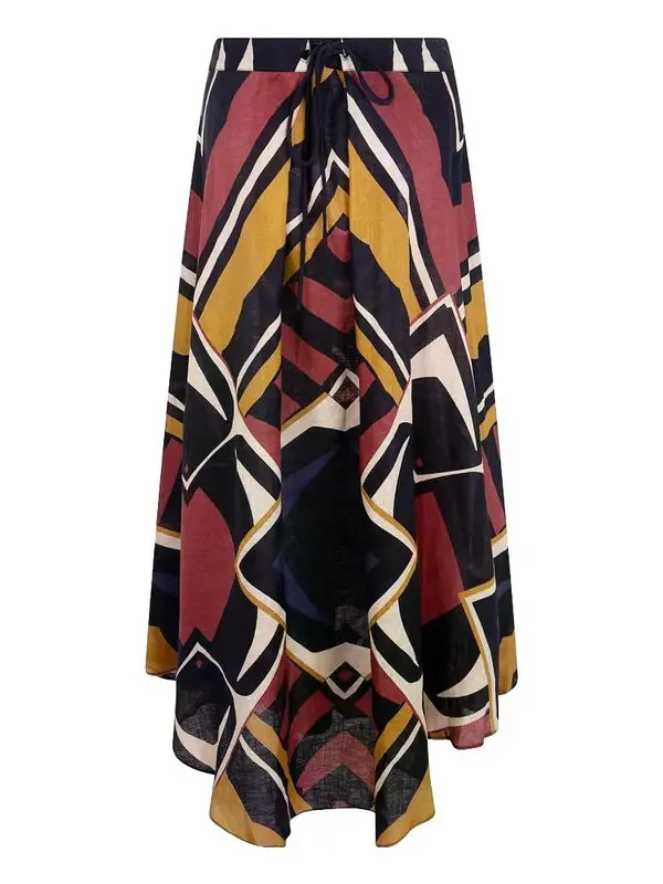 VOLANTIS Safi Geometric-print Maxi Skirt - Blue