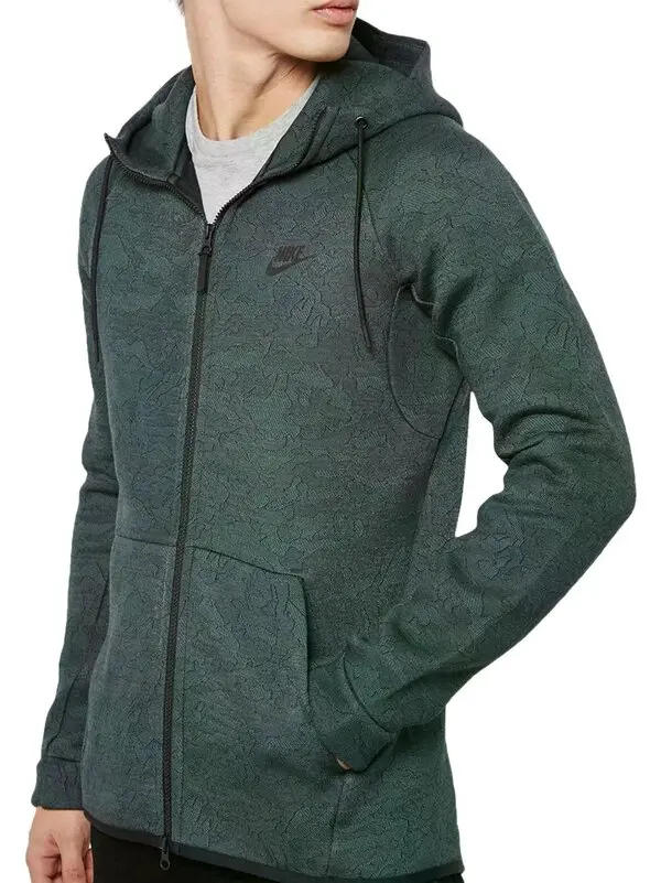 Nike Tech Fleece Jacquard Zip Hoodie - Green
