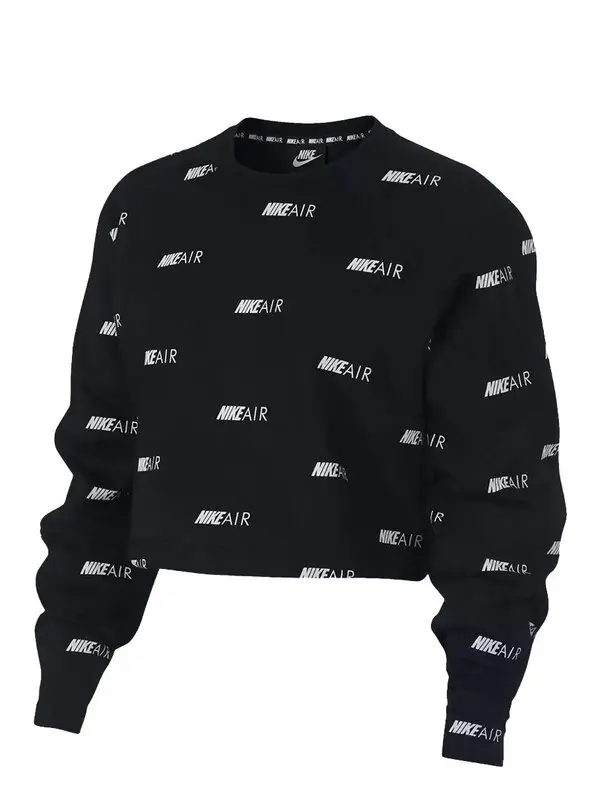 Nike Logo-print Fleece Sweater - Black
